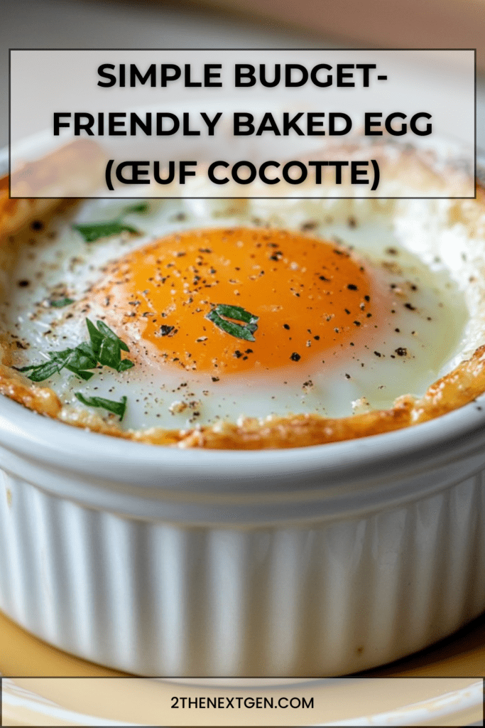 Œuf Cocotte, Simple Budget-Friendly Baked Egg Easy to Make
